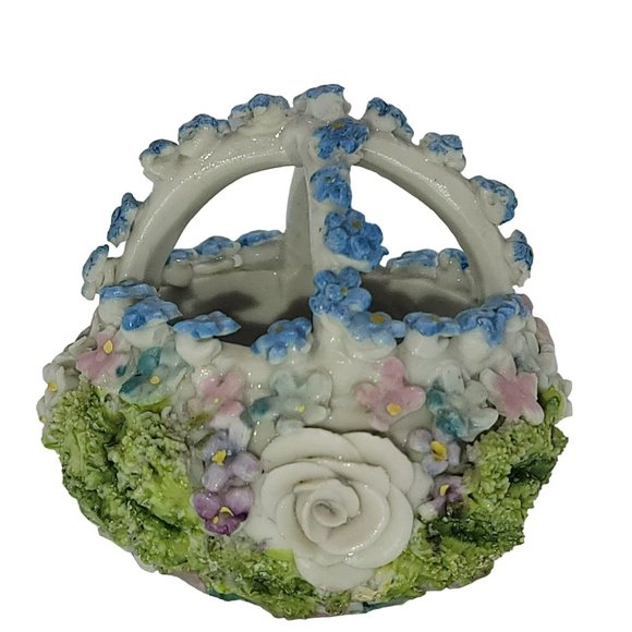 Accents | Vintage Miniature Germany Elfin Ware Springtime Floral Basket ...